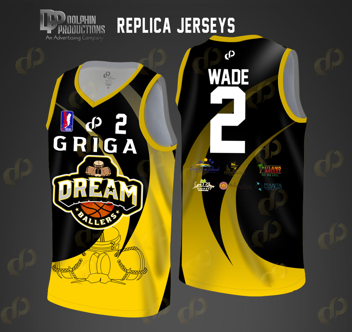 GRIGA DREAM BALLERS REPLICA JERSEY BY DOLPHIN (BLACK) – Dolphin Productions